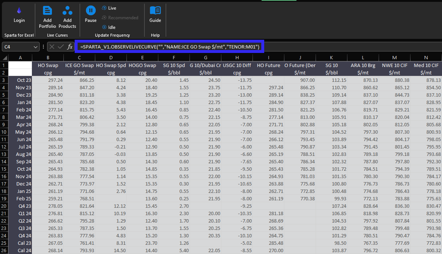 How to use the Sparta for Excel Add-in